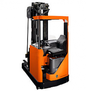 Side seated-position reach truck / electric / medium load / handling ...