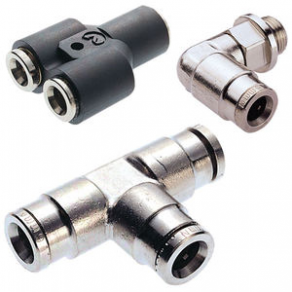 Elbow quick coupling / long / brass