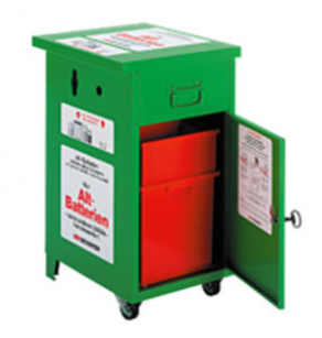 Waste battery collection container